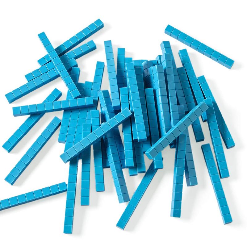 hand2mind Blue Plastic Base Ten Blocks Rods Set, Place Value Blocks ...