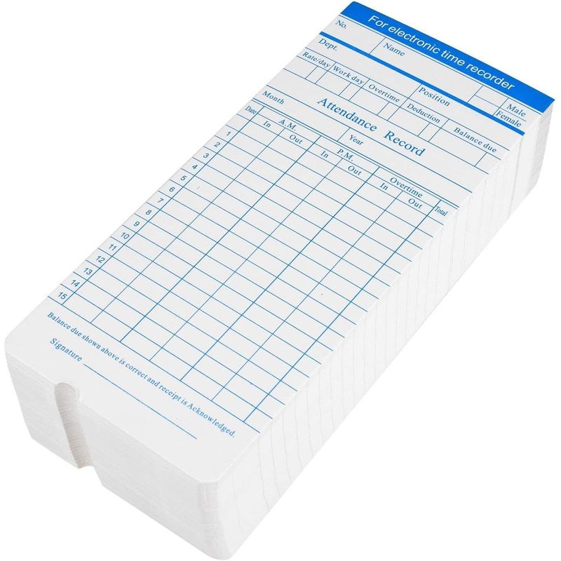 Monthly Attendance Time Cards Time Punch Clock, Employee Attendance ...