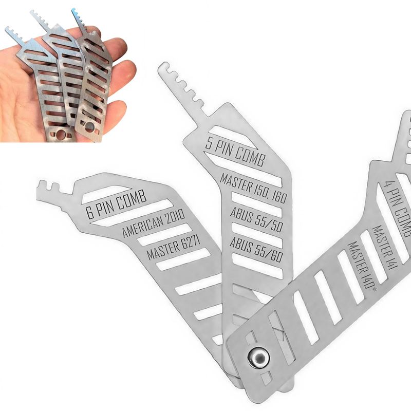 Lock Pick Set,Comb Lock Picks,Loc-k Padlock Set,Me-tal Teeth Tools,Comb ...