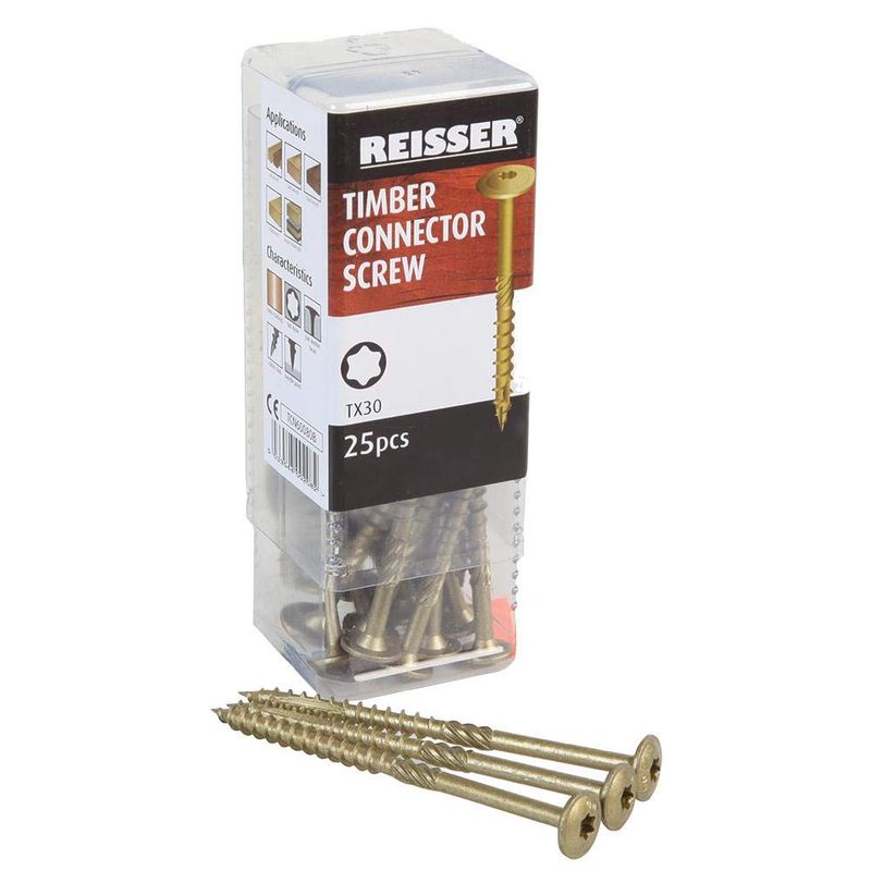Timber Connector Screws 6 X 60 (25Pk), Fastener Material Carbon Steel ...