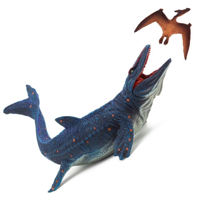 Gemini&Genius Mosasaurus Toys with Movable Jaw with Pterosaur Toy for ...
