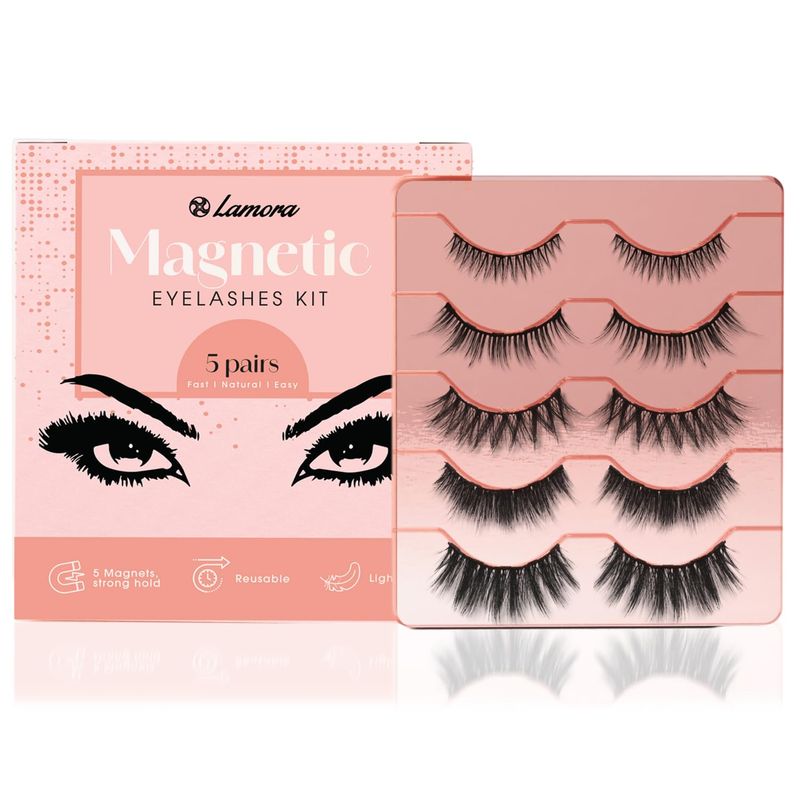 Lamora Magnetic Eyelashes Set - Soft, Cruelty-Free, Easy to Use ...