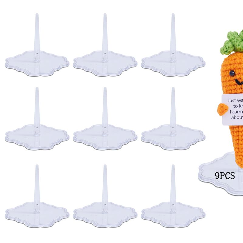 9Pcs Crochet Doll Stand,Emotional Support Pickle Base,Crochet Emotional ...