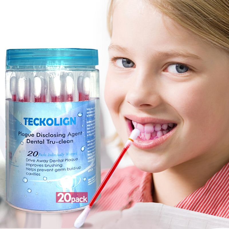 Teckolign Dental Plaque Disclosing Agent, Plague Display Cotton Swab ...