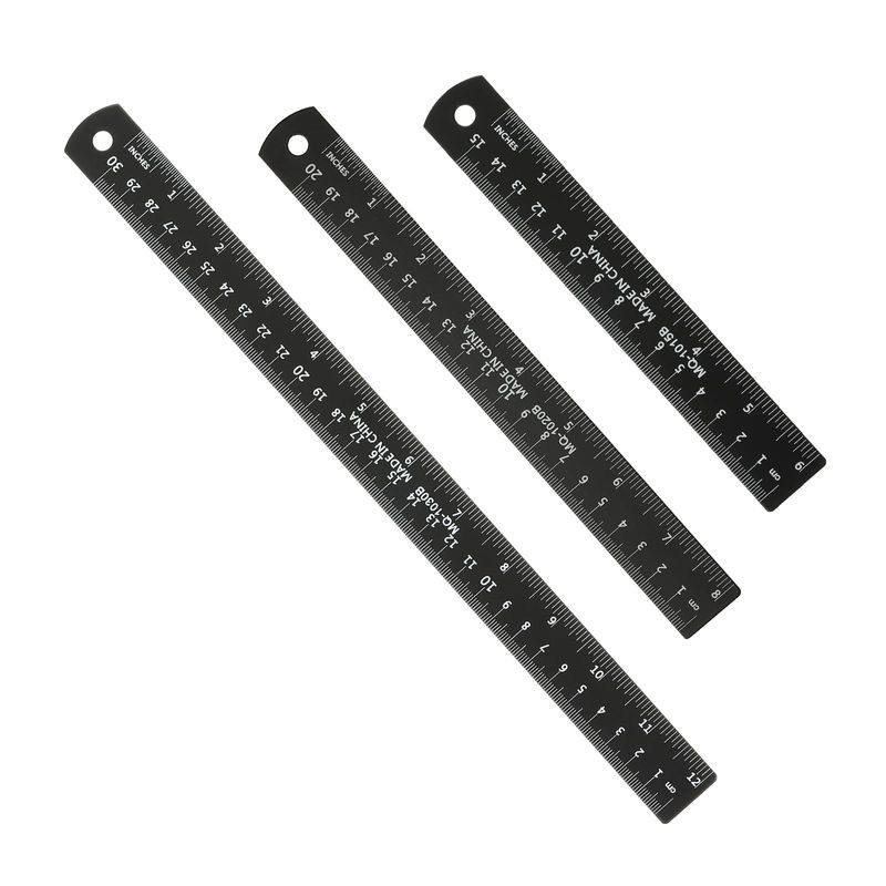 PATIKIL 15cm/20cm/30cm Metal Ruler, 3 Pack Aluminum Alloy Rulers with ...