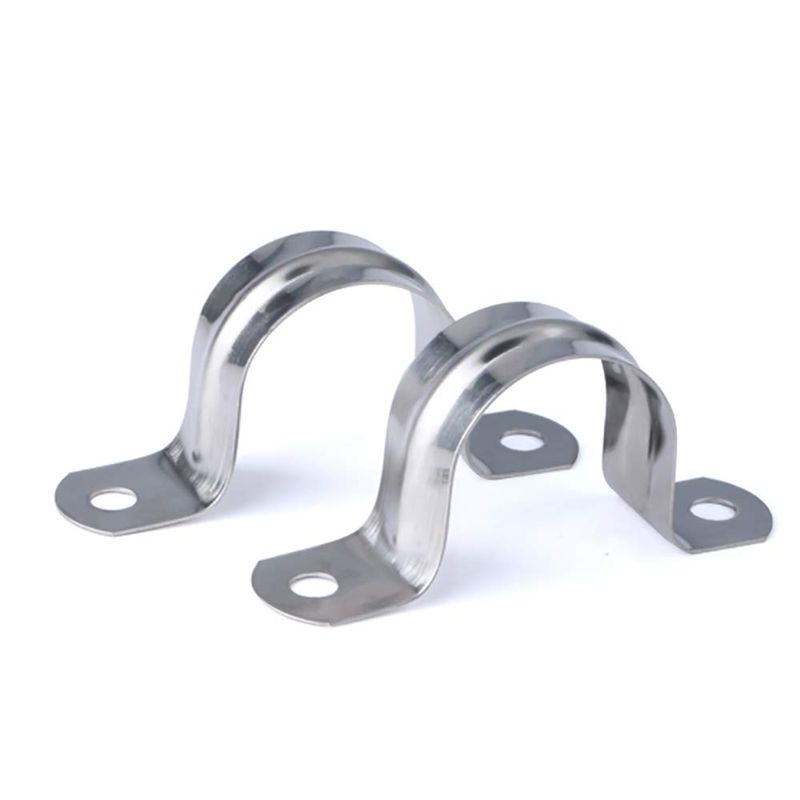 10pcs 50mm Pipe Strap Clamps 304 Stainless Steel Pipe Clips Two Hole ...