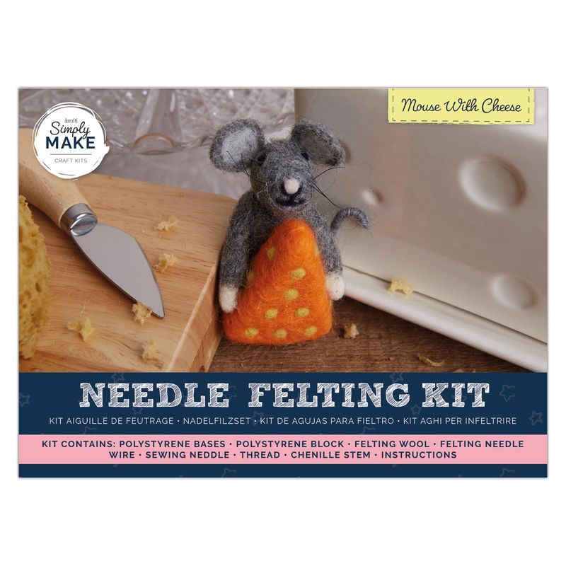 Simply Make Needle Felting Kit Mouse with Cheese, Multicoloured, Single ...