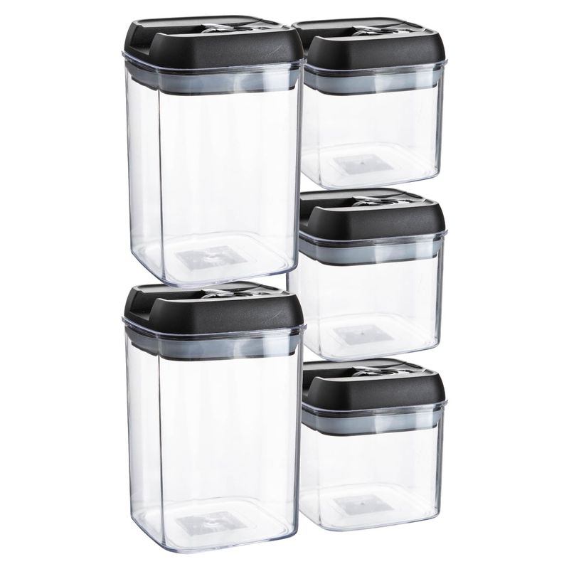 Argon Table Food Storage Containers with Airtight Flip Lock Lids - 5 ...