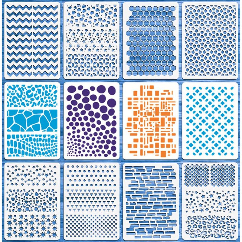 Drawing Painting Stencils Set, 12 PCS Stencils for Crafts Reusable ...