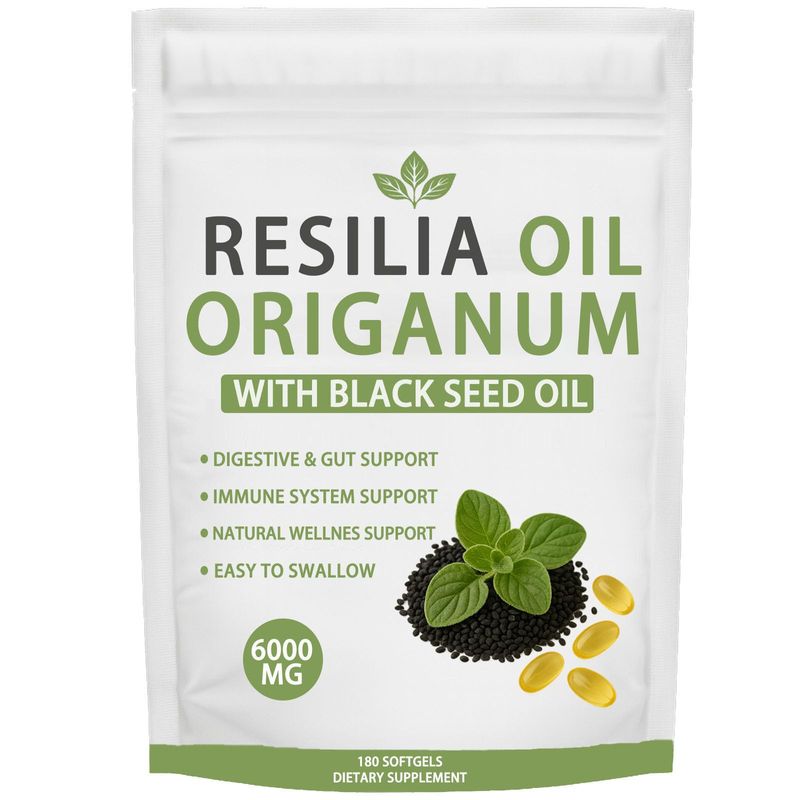 RESILIA OIL Origanum with Black Seed Oil, 6,000 mg Origanum Oil with ...