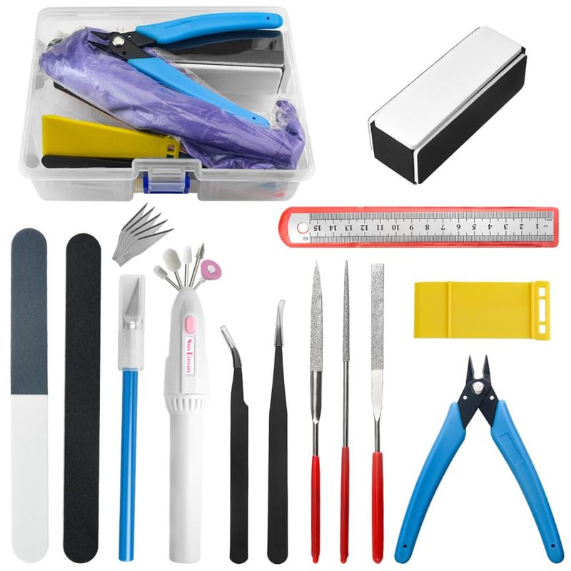 BXQINLENX Professional 15 PCS Model Tools Kit Modeler Basic Tools Craft Set Hobby Building Tools ...