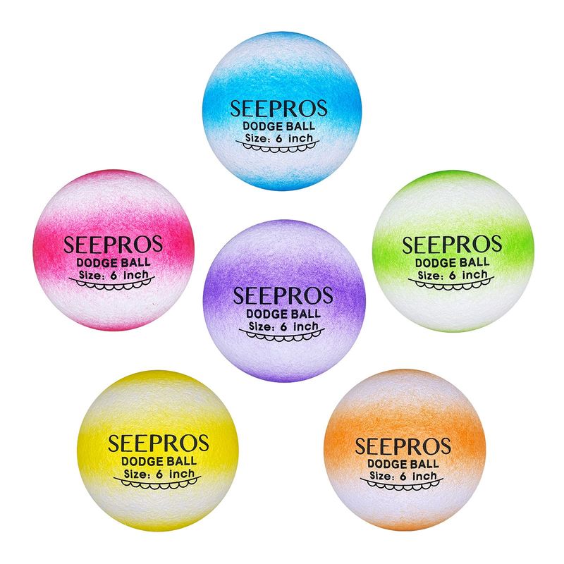 SEEPROS Foam Dodgeball Set Gator Balls - Soft Skin, Low Bounce, Neon ...
