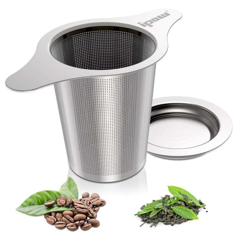 Ipow Updated Extra Fine Mesh Tea Coffee Infuser, 18/8 Stainless Steel ...