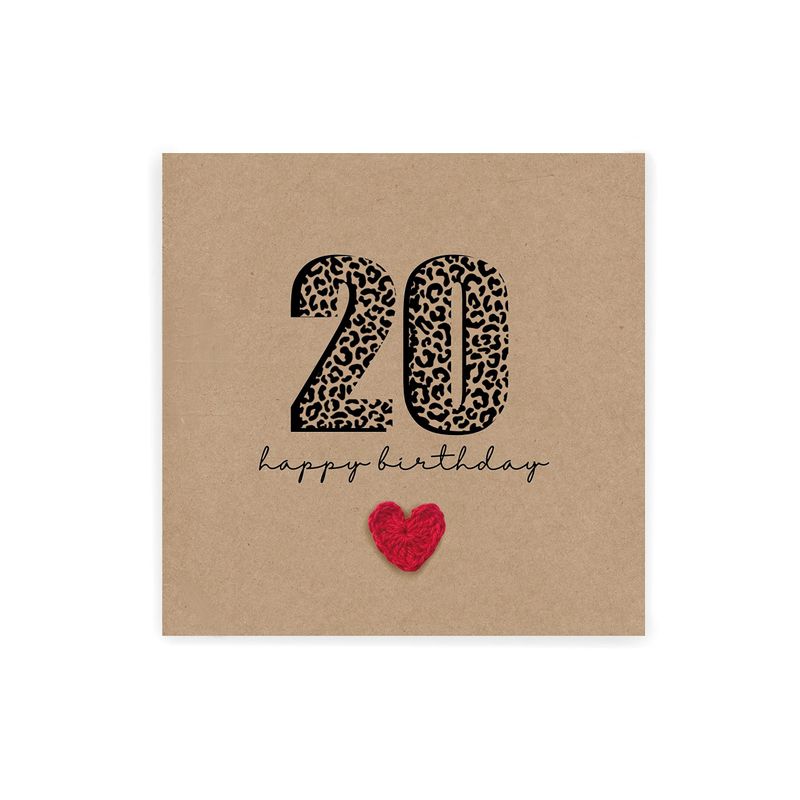 20 Birthday Card, Simple Birthday Card, Any Age, Husband, Wife, Best ...