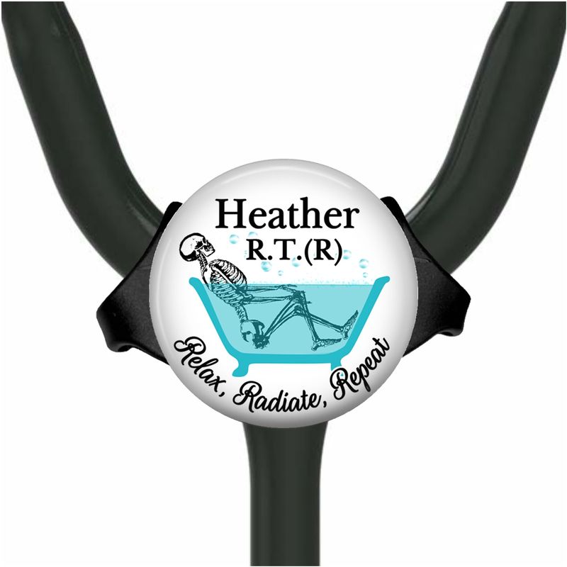 Xray Skeleton Stethoscope ID Tag Personalized (8 Colors) Adjustable ...