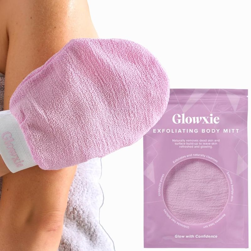 Glowxie Exfoliating Glove and Body Mitt - Naturally Removes Dead Skin ...