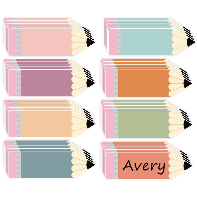 FYSUIMU Pencil Name Tag Boho Back to School Nameplate Sticker 8 Colors ...