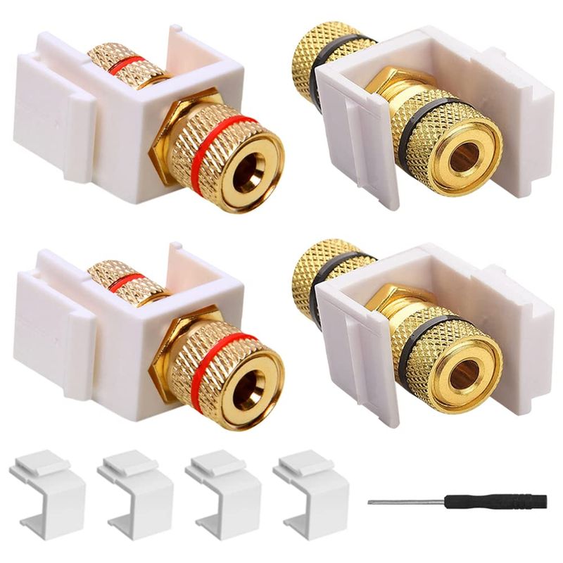 Xiatiaosann Banana Plug Keystone Jack Insert, Audio Speaker Keystone ...