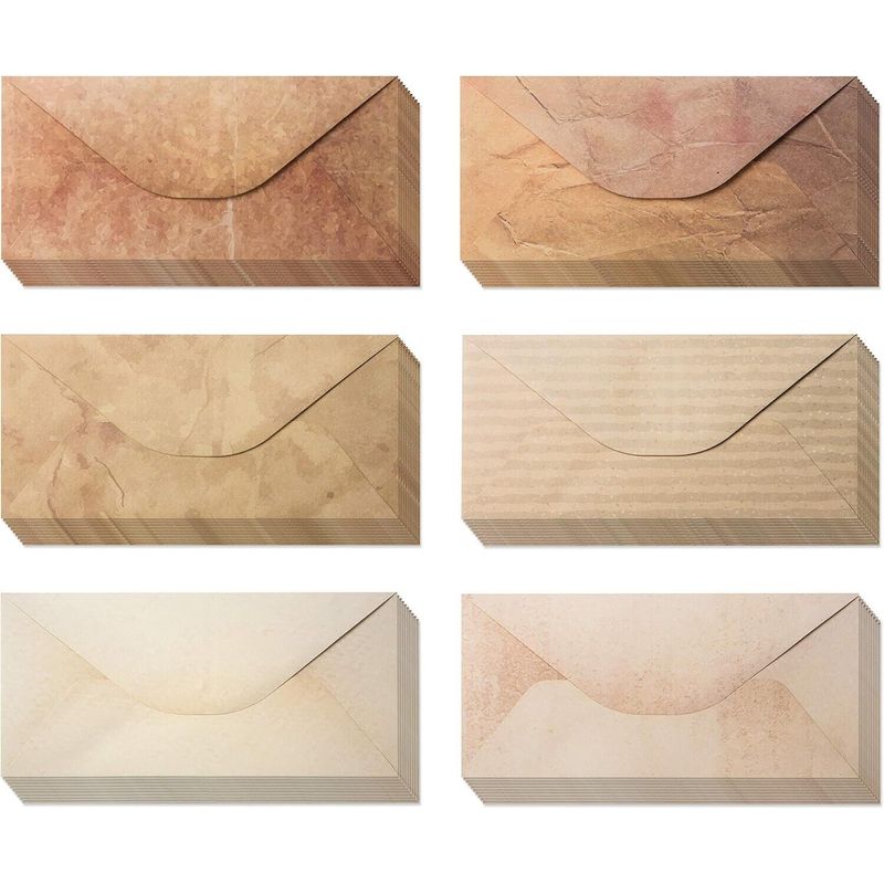 Vintage Envelopes - Classic Aged Envelopes in 6 Unique Designs(48 Pack ...