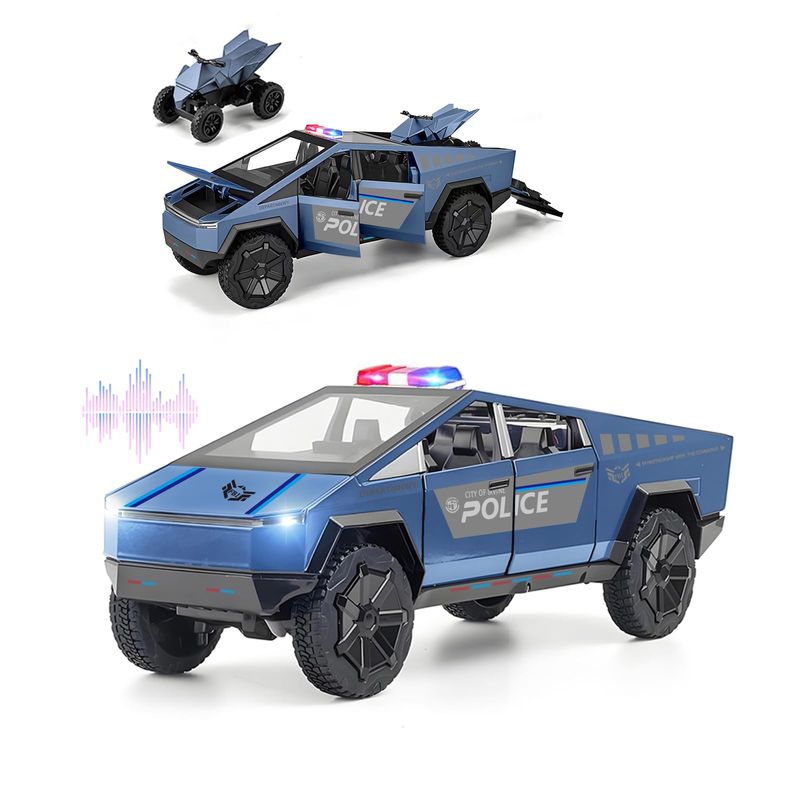 Cybertruck Toy Truck Police Car Diecast Metal Cybertruck Model Pickup ...