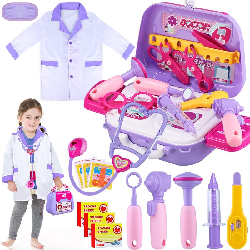 GINMIC Kids Doctor Play Kit, 22 Pieces Pretend Play Doctor Set with ...