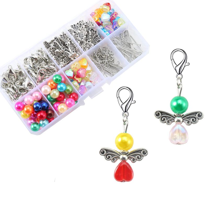 HERZWILD 50 Sets Guardian Angel Make Your Own Set Key Ring Angel Charm ...