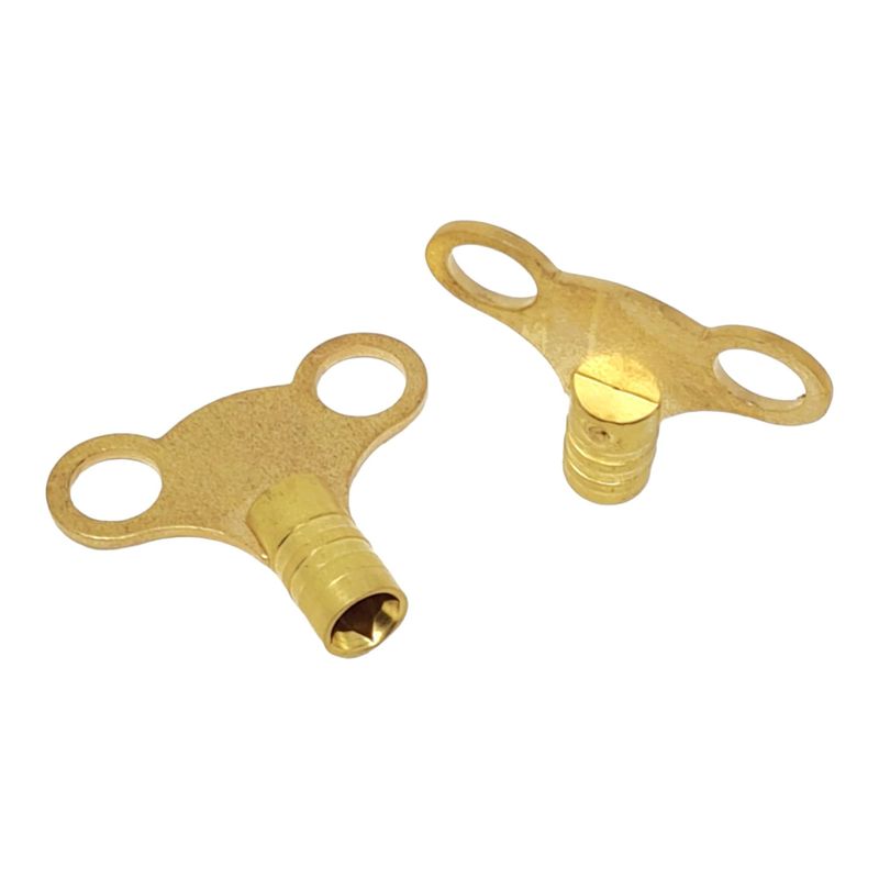 2 x fiXte Radiator Plumbing Bleed Bleeding Key Keys Solid Brass Vent ...