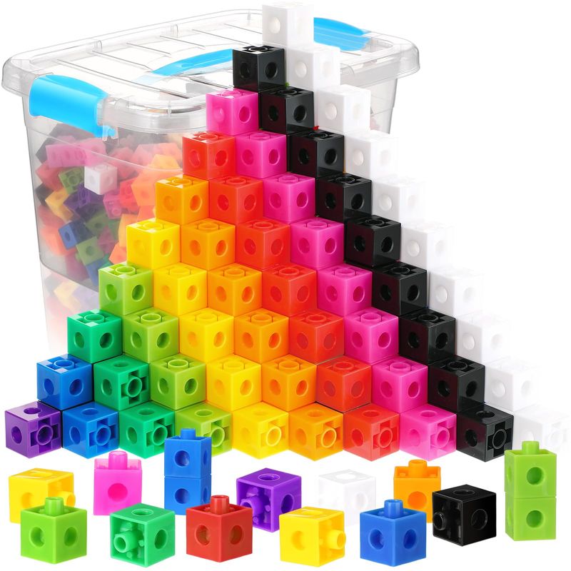 Jenaai 200 Pcs Math Cubes with Storage Container Counting Blocks Linking Cubes Connecting Cubes ...