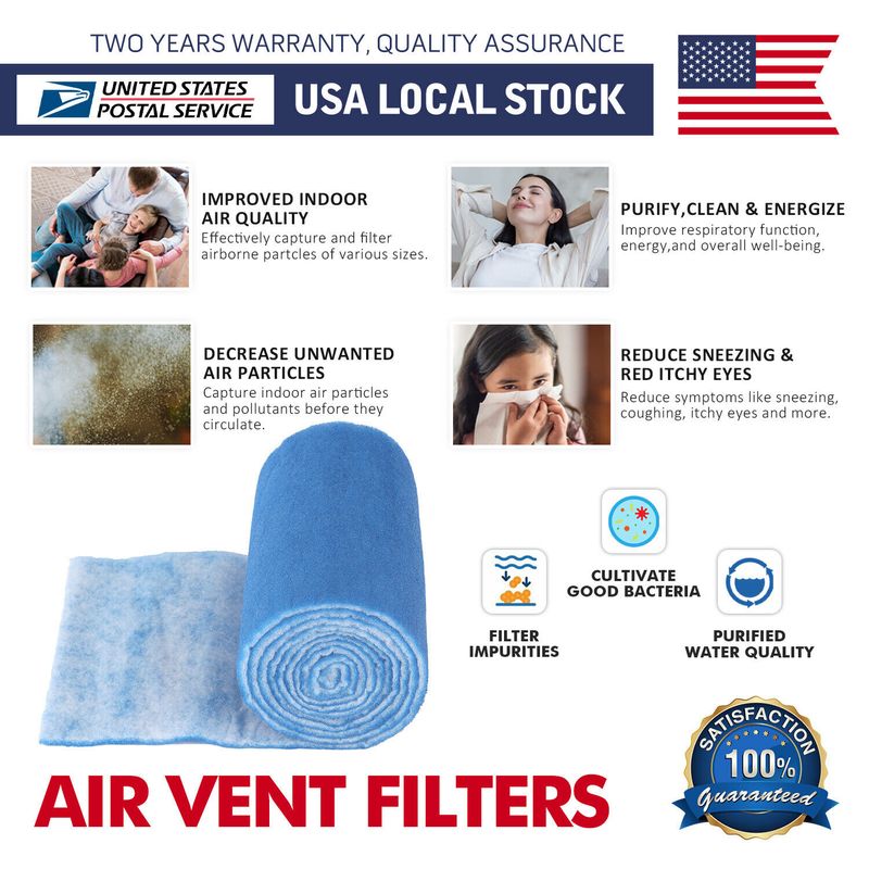 Cut to Size Floor Vent Filters Kit for home. MERV 8 Electrostatic Air ...