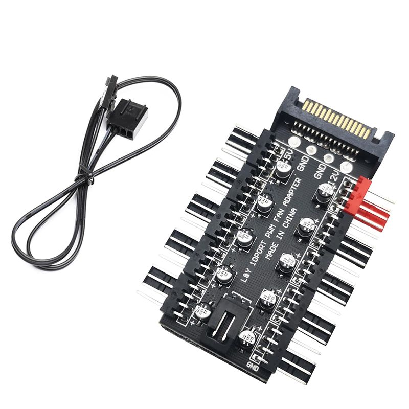 Fan Hub, CTRICALVER CPU Cooling HUB 10 Port 12V 4 Pin PWM Hub, with ...