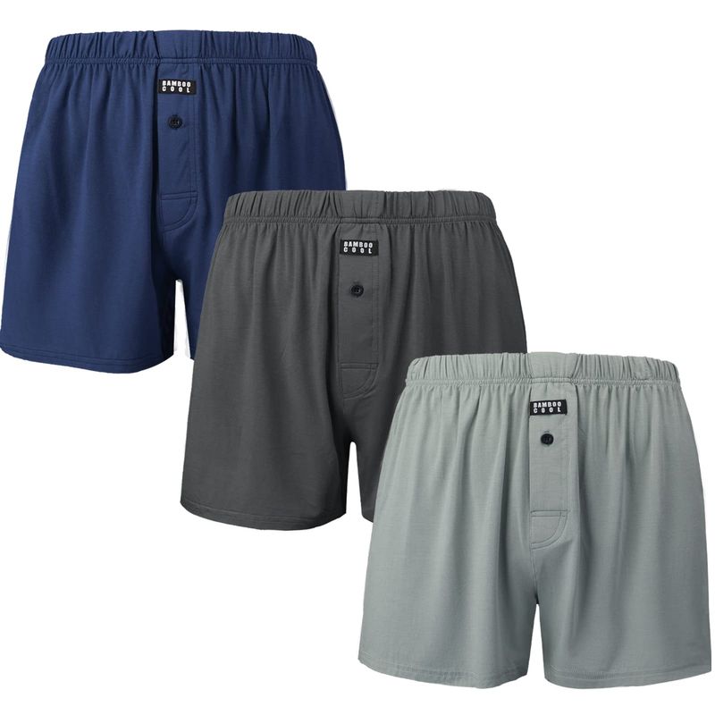 BAMBOO COOL Men's Boxers Underwear Boxer Shorts for Men Classic Lounge ...