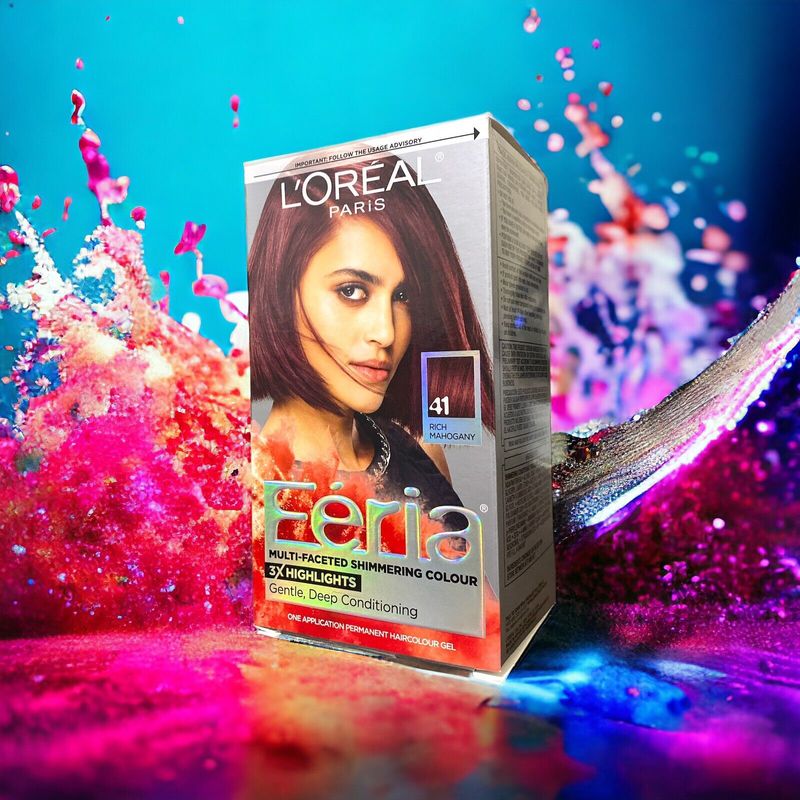 L'Oreal Paris Feria Multi-Faceted Hair Color, #41 Rich Mahogany Caoba ...