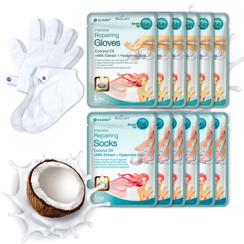 Epielle Intensive Repairing Masks for Hand and Foot (Glove & Socks-12pk ...