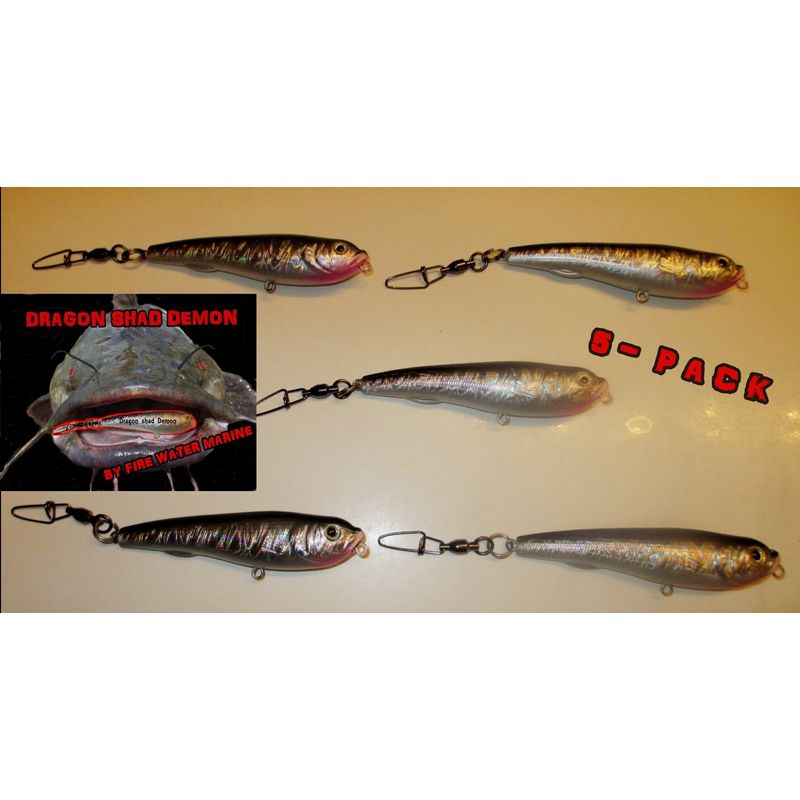 5 [Five] Dragon SHAD Demon in LINE Catfish/Striper DRAGGING Drift Float ...