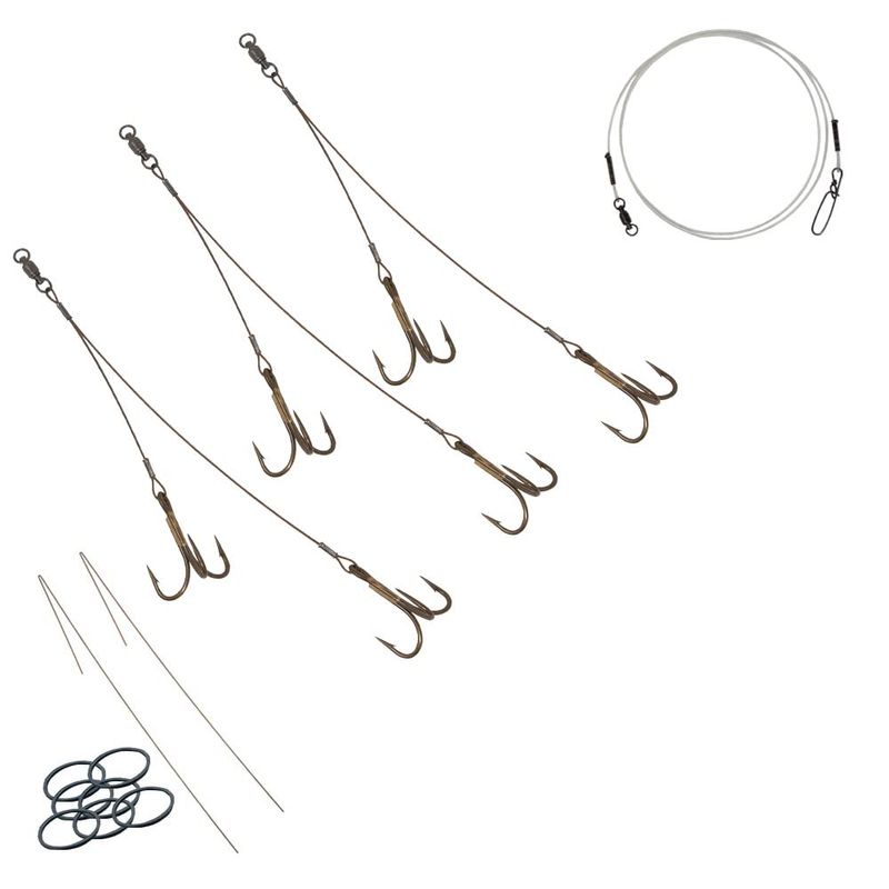 Tooth Shield Tackle 3 Pack Musky Sucker Rig (175 lb) / Muskie Pike ...