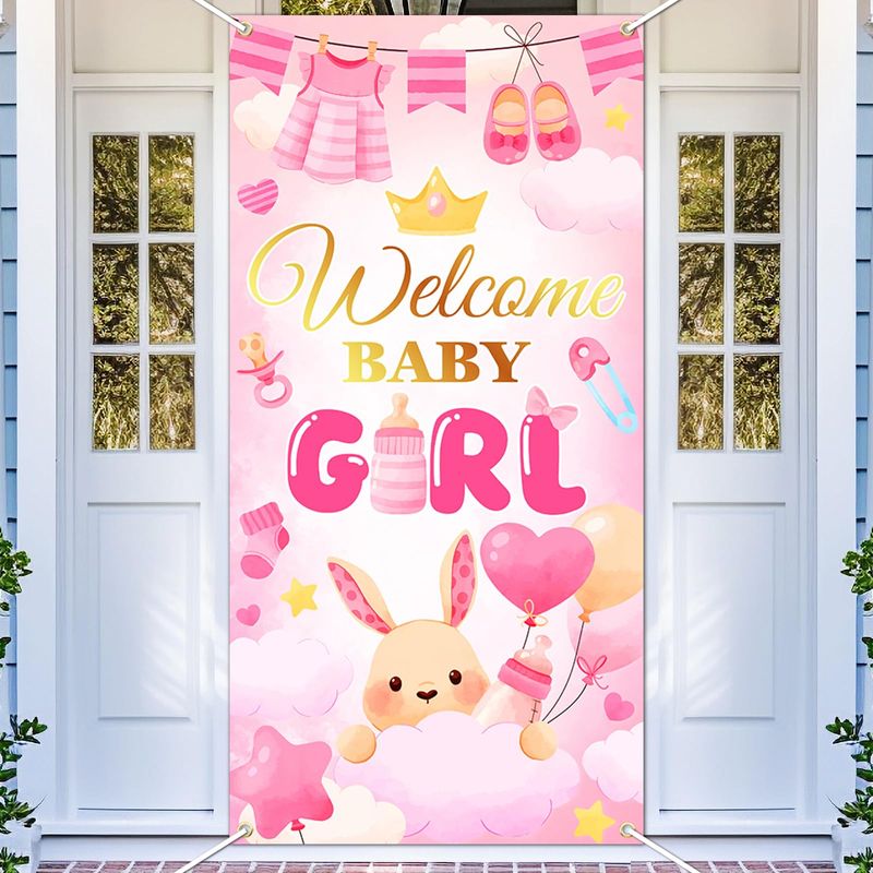 Avezano Welcome Baby Banner Welcome Home Baby Girl Door Banner Pink It ...