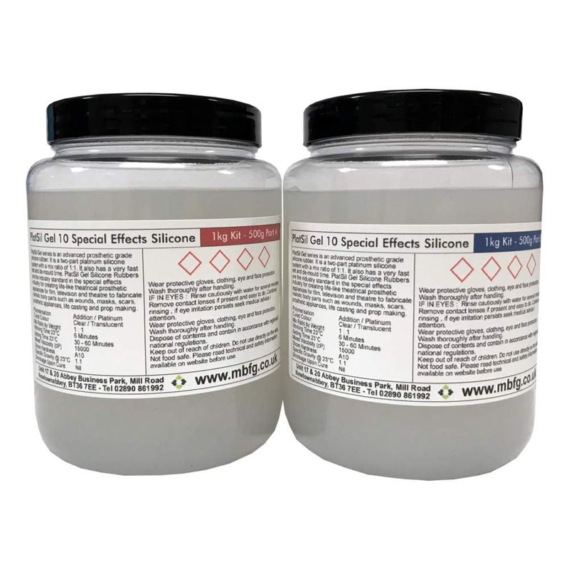Polycraft PlatSil Gel 10 Prosthetic Skin Safe Silicone Rubber - 1kg Kit ...