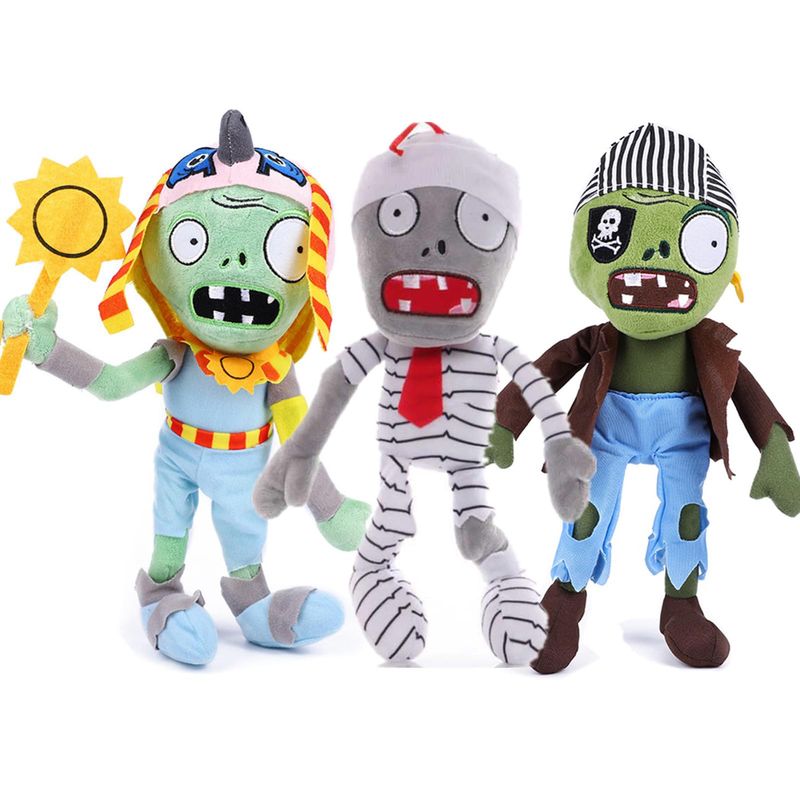 JHESAO 3PCS PVZ Plushies Plants and Zombies Plush Pirate Zombie Toys ...