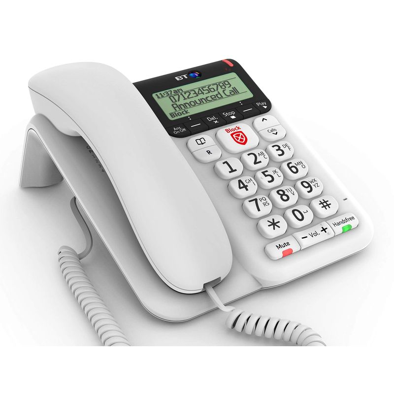 BT Décor 2600 Corded Landline House Phone, Advanced Nuisance Call ...