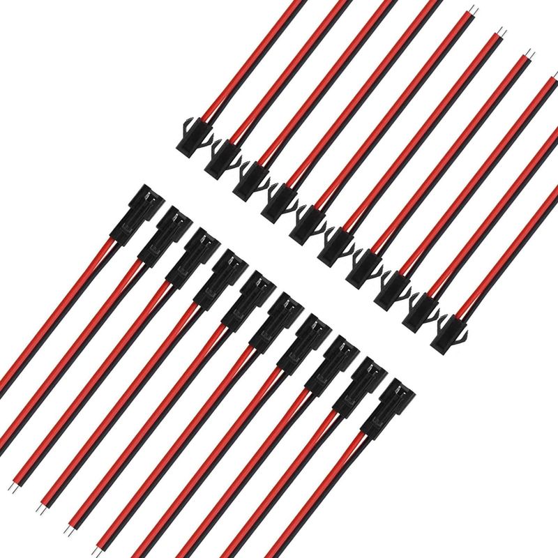 10 Paar 2-poliger JST SM-Stecker LED-Anschlusskabel, mit 15 cm langer ...