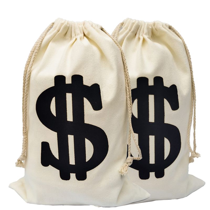 Eylola 2pack Money Bags money bag costume money bag props money bags ...