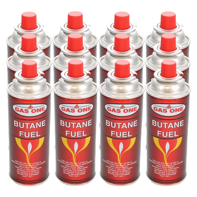 Gas One 12 Pack - 8oz Camping Fuel Canisters for Portable Gas Stoves ...