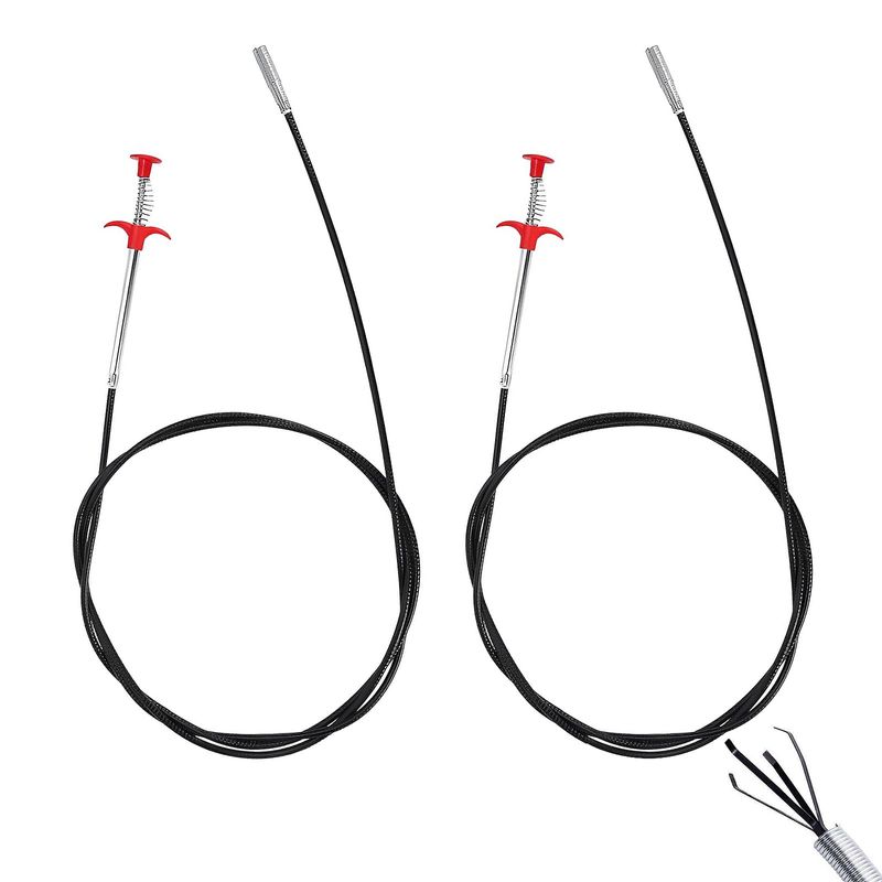 Drain Unblocker Tools, 2PCS Drain Snake 60cm and 160cm Drain Hair Clog ...