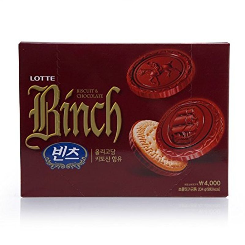 Binch Lotte Cookies 204g (Box of 2) - Delicious Chocolate Biscuits with ...