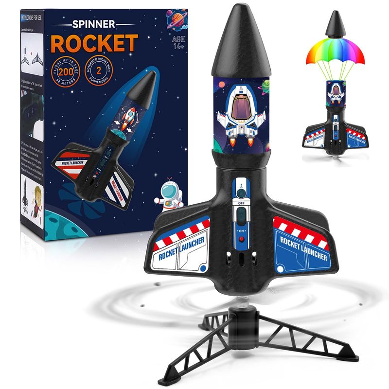 Rocket Launcher for Kids - Self-Launching 200 ft Motorized Air Rocket ...