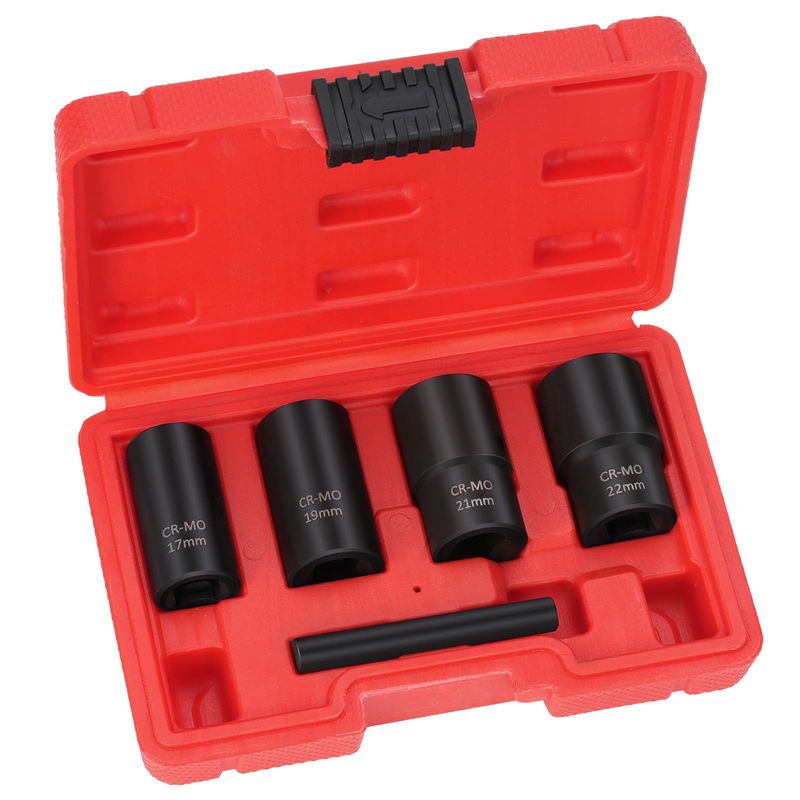 Nutmanel Impact Bolt Extractor Set, 5pcs 1/2” Drive Twist Socket Set ...