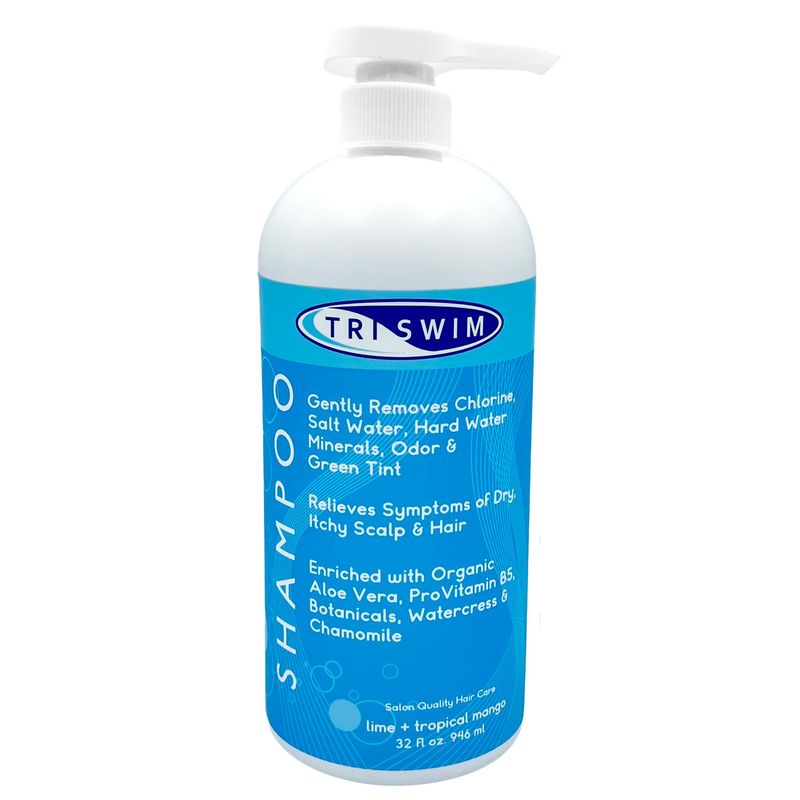 TRISWIM Swim Shampoo -32 Fl Oz, Removes Chlorine Buildup- Swimmers ...