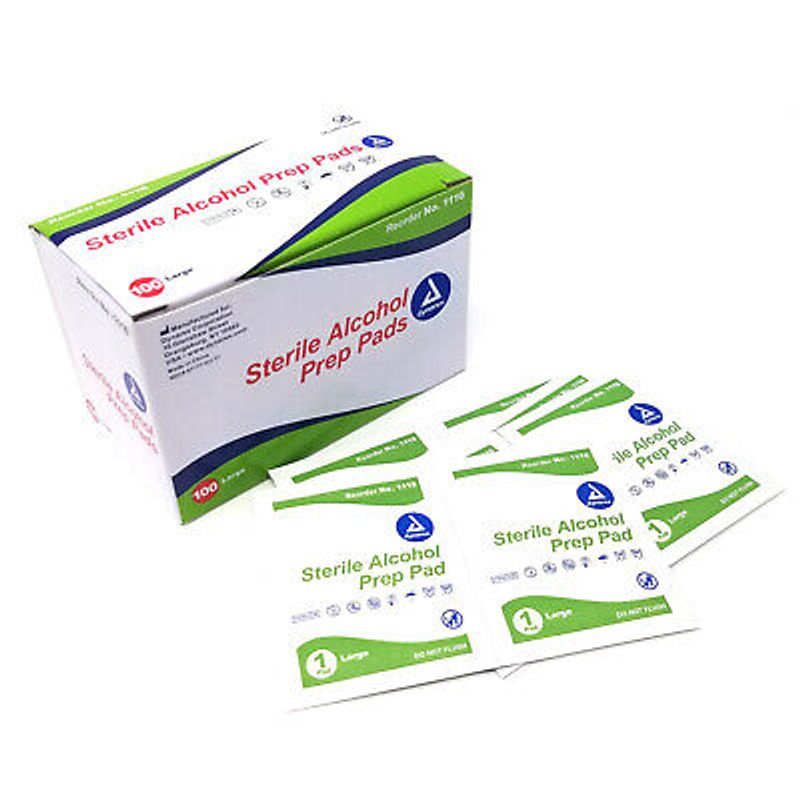 Dynarex Sterile Alcohol Prep Pad Large Nonwoven Gauze Box of 100 - Online Marketplace - EveryMarket