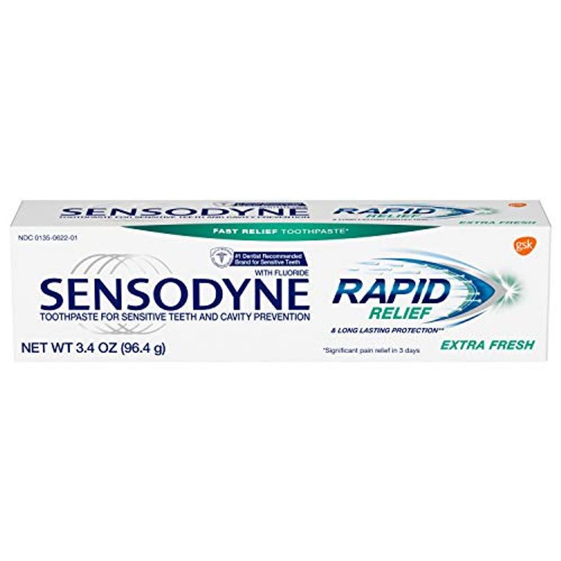 Sensodyne Rapid Relief Sensitive Toothpaste, Cavity Prevention and ...