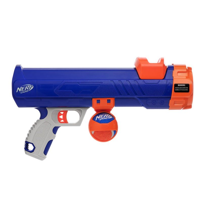 Nerf Dog Tennis Ball Blaster Dog Toy Blue/Orange, 16 Inch Compact ...